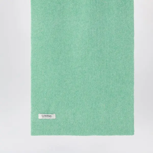 LE BONNET Scarf In Wool And Caregora In Jade