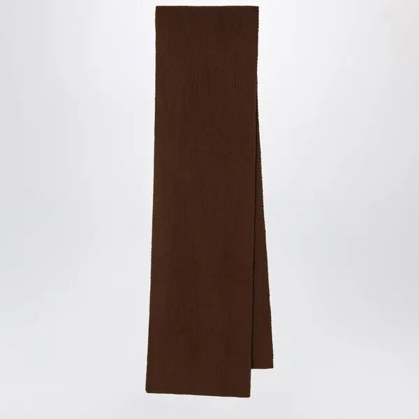 LE BONNET Scarf In Wool And Caregora In Walnut - Brown