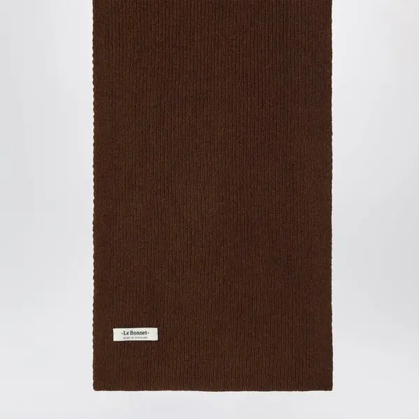 LE BONNET Scarf In Wool And Caregora In Walnut