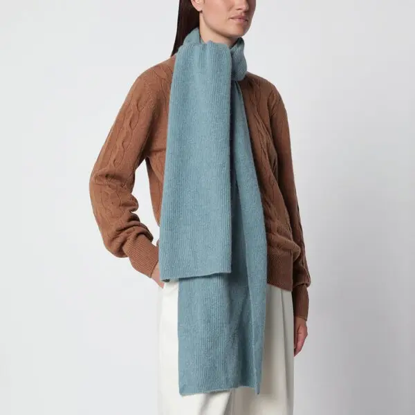LE BONNET Scarf In Wool And Caregora In Basil