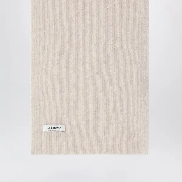LE BONNET Scarf In Wool And Caregora In Ivory