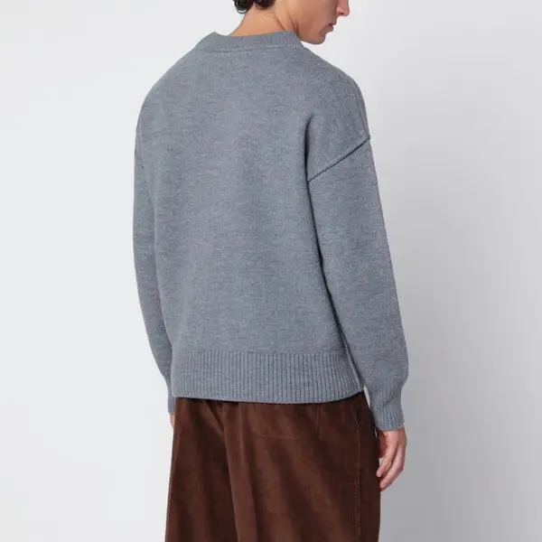 AMI Paris De Coeur Merino Wool Cardigan