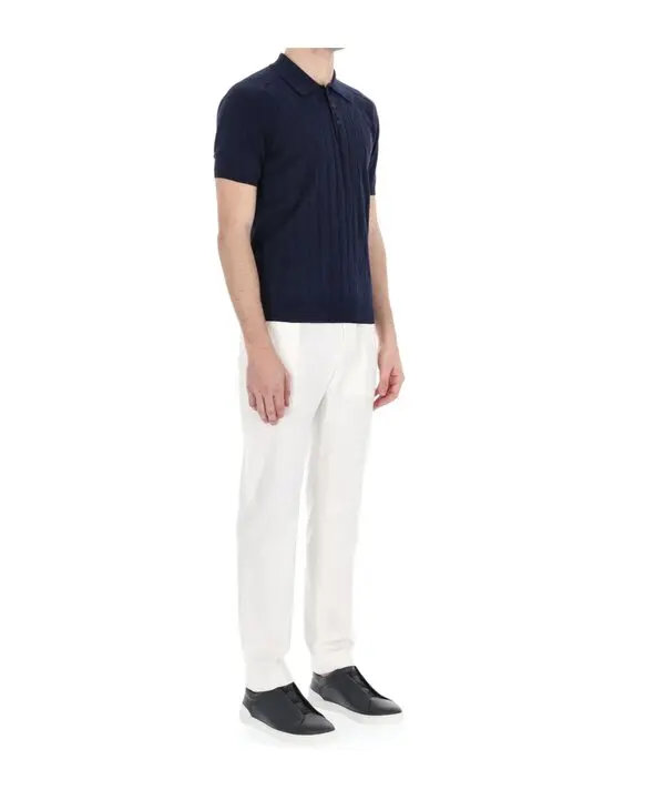 ROBERTO COLLINA Short Sleeved Buttoned Polo Shirt