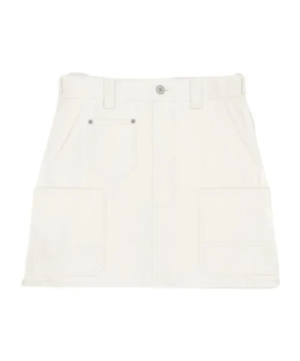 Givenchy Mini Cargo Skirt In White Denim - Off White