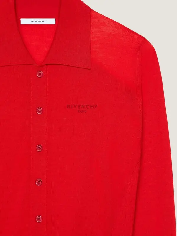 Givenchy Long-sleeved Second Skin Effect Knit Polo Cardigan