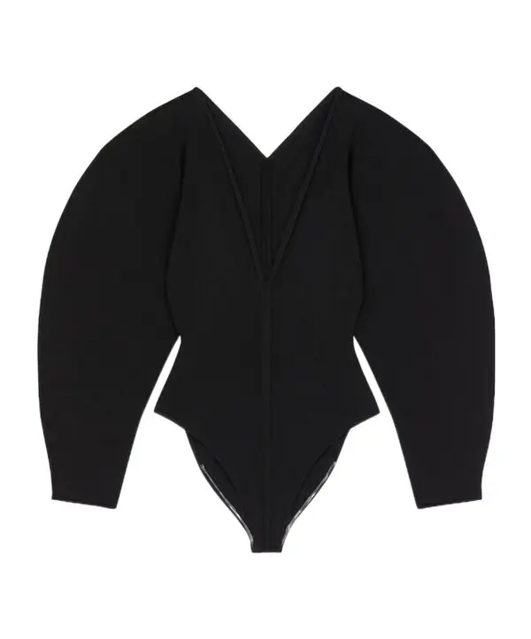 Givenchy Cocoon Bodysuit In Engineered Knit - Black