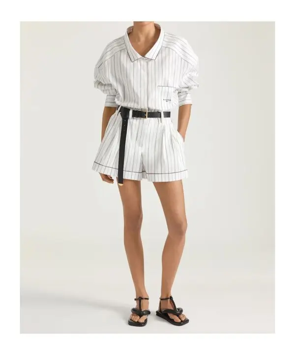 Givenchy Striped Shorts In Cotton And Silk