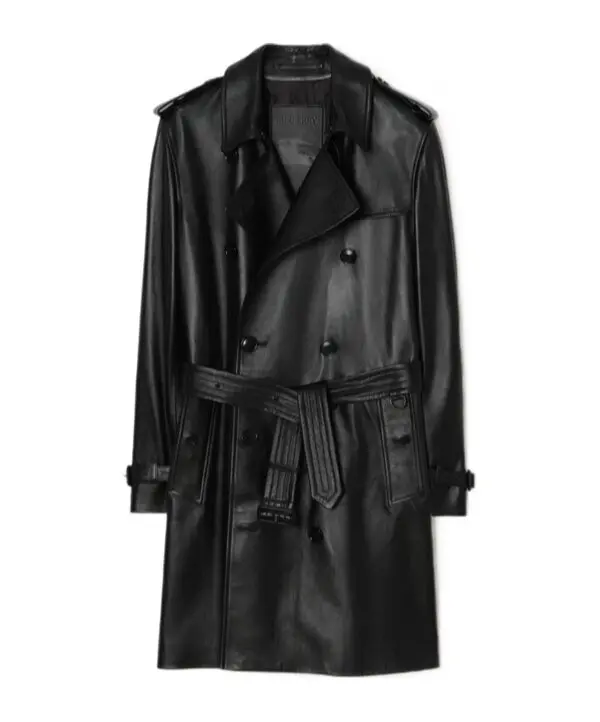 Burberry Mid-length Leather Kensington Trench Coat