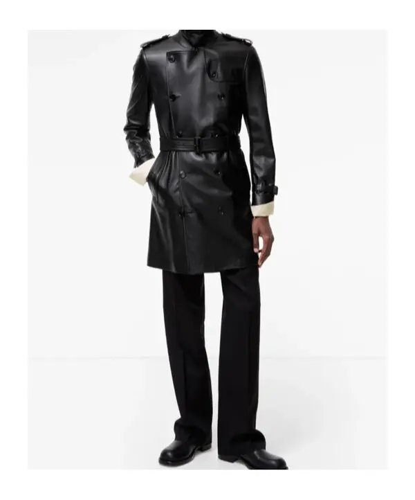 Burberry Mid-length Leather Kensington Trench Coat