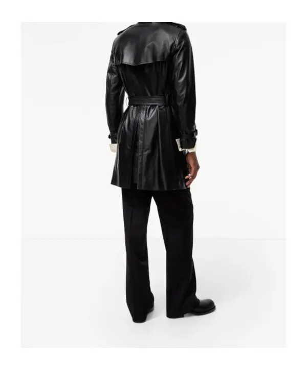 Burberry Mid-length Leather Kensington Trench Coat