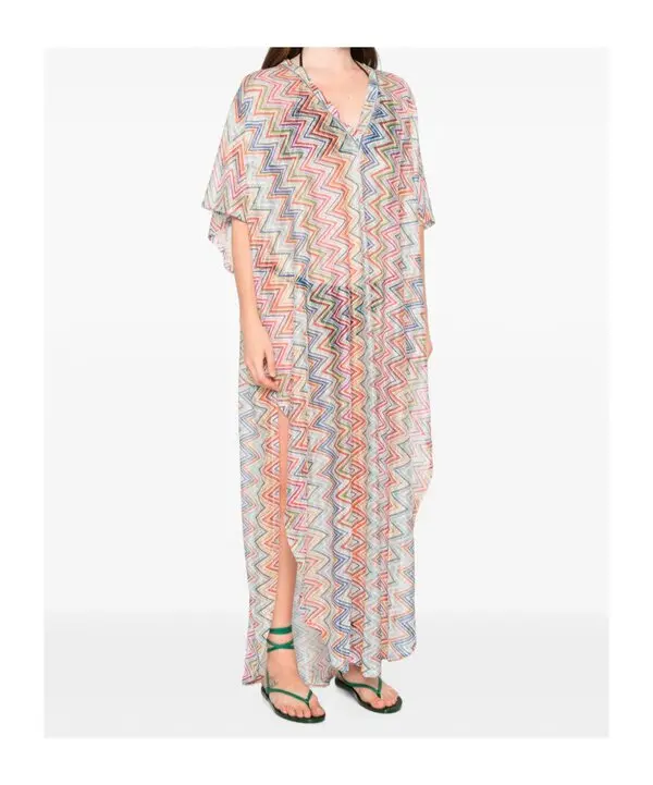 Missoni Zigzag-knit Maxi Kaftan Dress