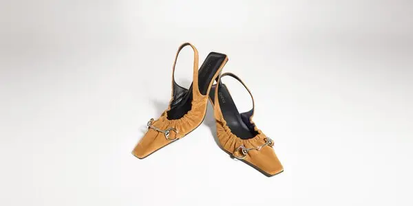 Gucci Vittoria Slingback Pumps With Horsebit Detail - Maroon