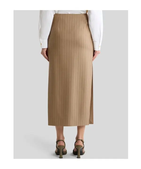Etro Wool Jacquard Midi Skirt With Striped Pattern