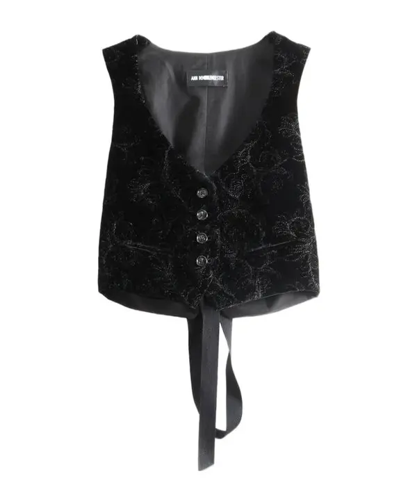 ANN DEMEULEMEESTER V-neck Vest - Black