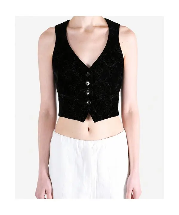 ANN DEMEULEMEESTER V-neck Vest With Button-front Closure And Tie Detail