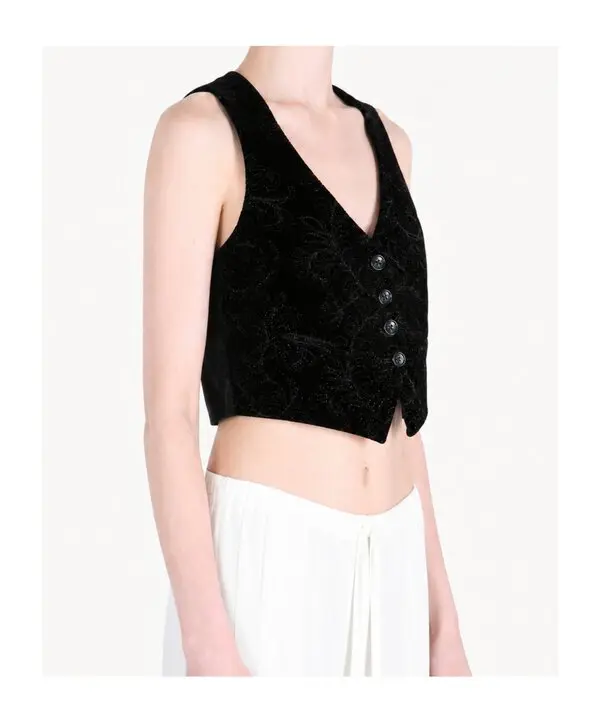 ANN DEMEULEMEESTER V-neck Vest With Button-front Closure And Tie Detail