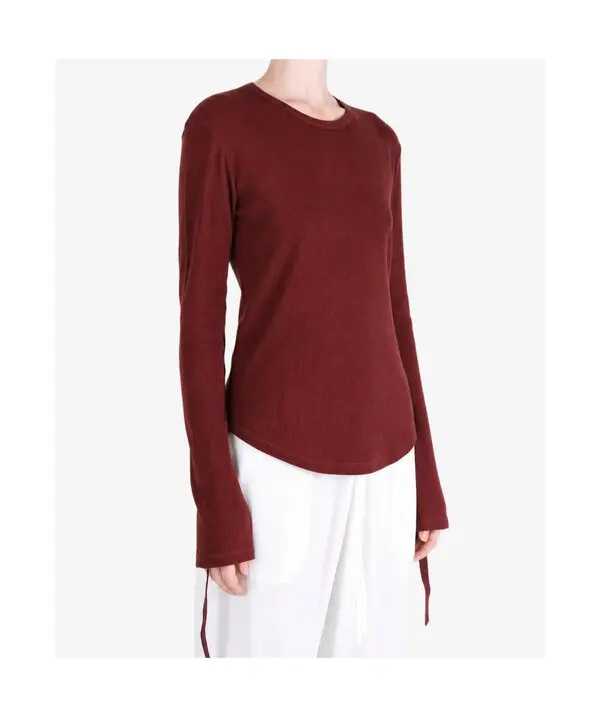 ANN DEMEULEMEESTER Ruched Cropped Long-sleeve Top
