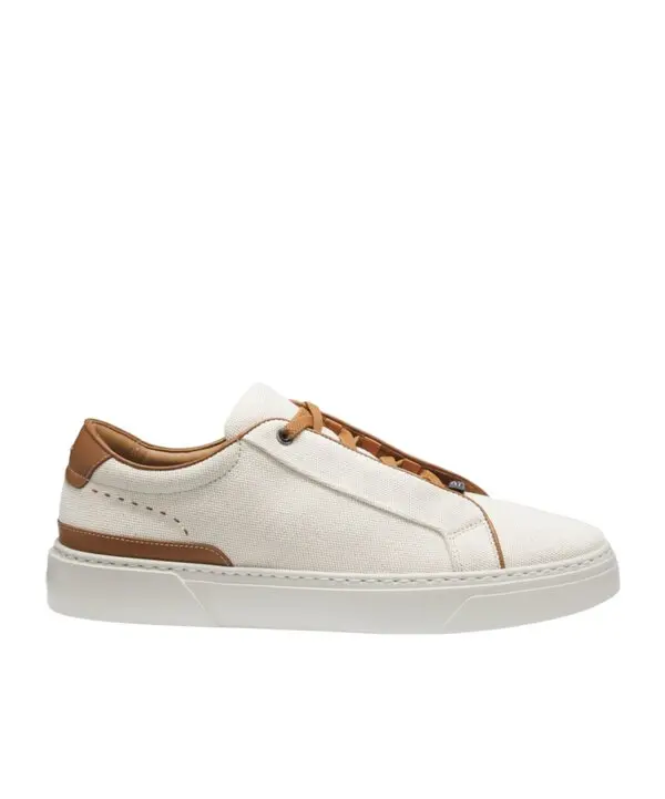 Hugo Boss Gary Trainers With Canvas Uppers And Leather Trims - Light Beige