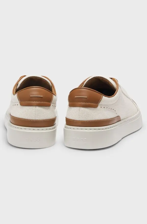 Hugo Boss Gary Trainers With Canvas Uppers And Leather Trims