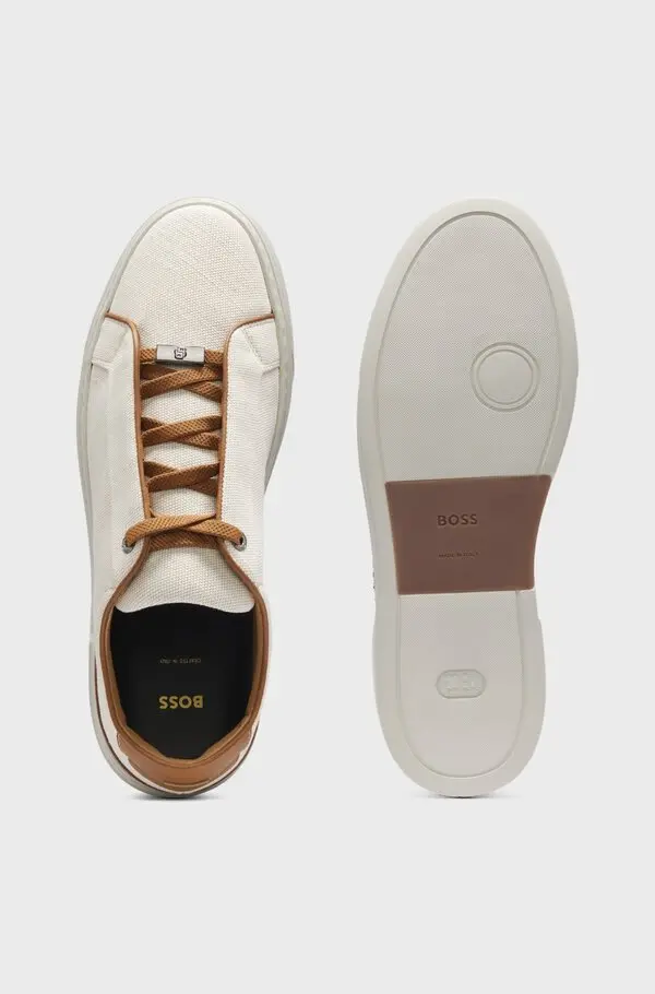 Hugo Boss Gary Trainers With Canvas Uppers And Leather Trims