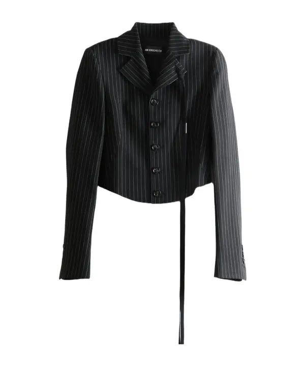 ANN DEMEULEMEESTER Cropped Pinstripe Blazer