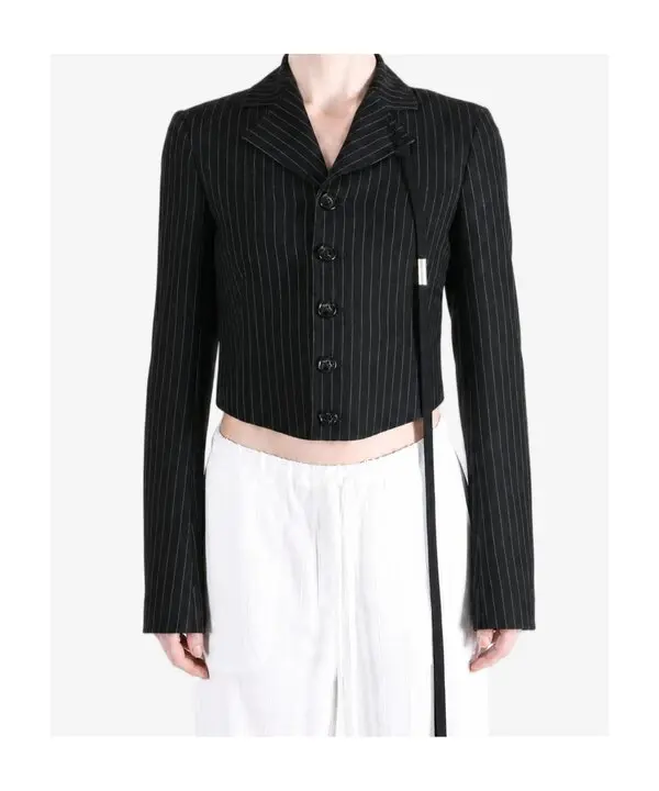 ANN DEMEULEMEESTER Cropped Pinstripe Blazer