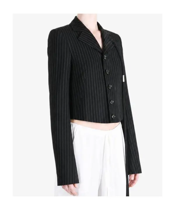 ANN DEMEULEMEESTER Cropped Pinstripe Blazer
