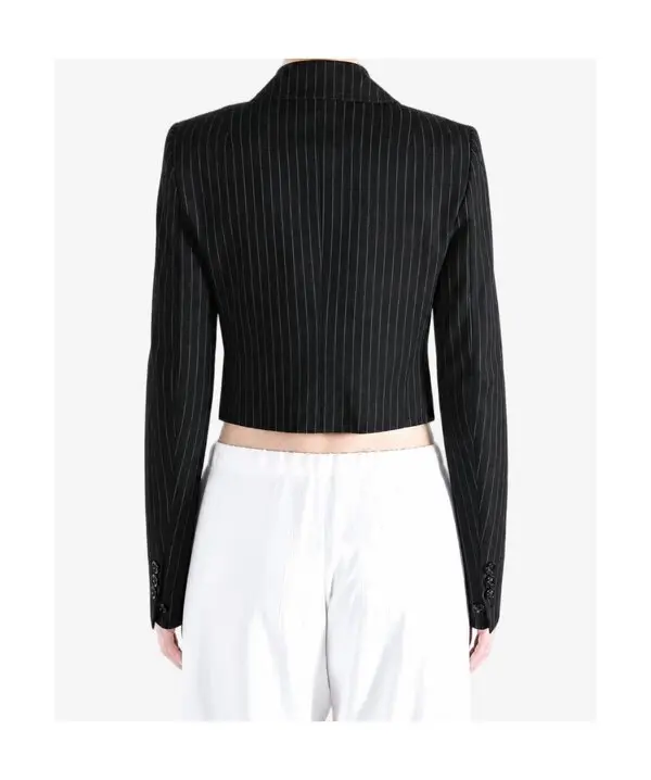 ANN DEMEULEMEESTER Cropped Pinstripe Blazer