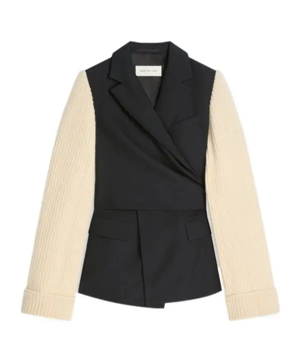 Dries Van Noten Knitted Sleeves Wool Blazer
