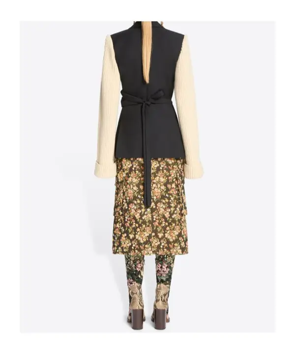 Dries Van Noten Knitted Sleeves Wool Blazer