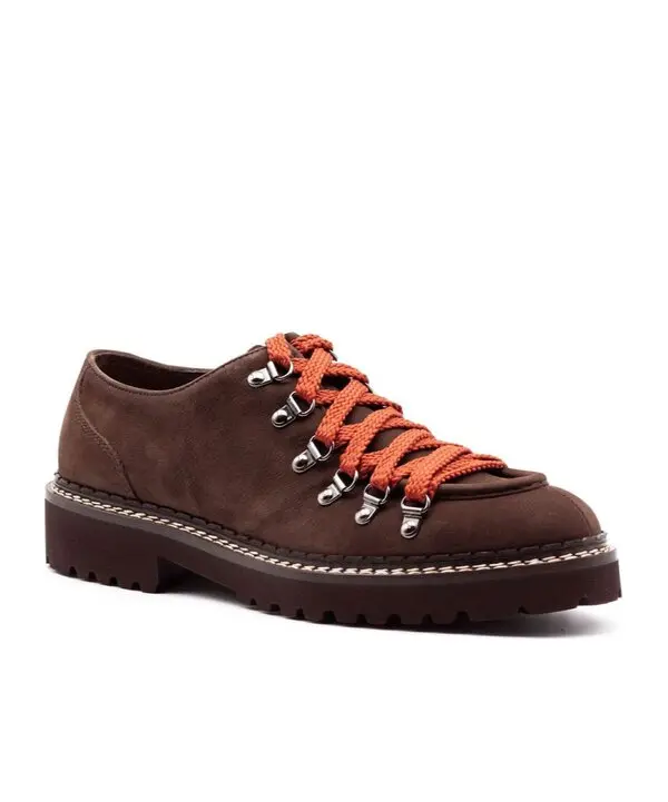 DOUCAL'S Suede Lace-up Shoes With Orange Laces