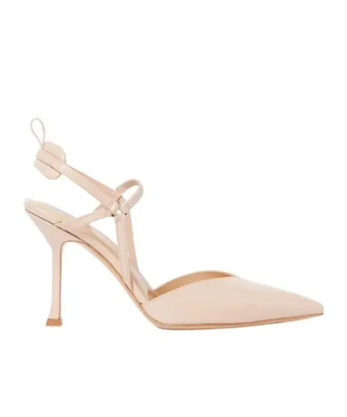 Fendi Nude Patent Leather High-heeled Slingbacks - Pink