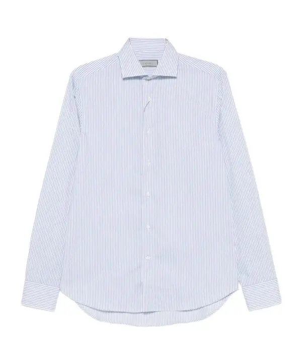 Canali Vertical-stripe Long-sleeve Shirt