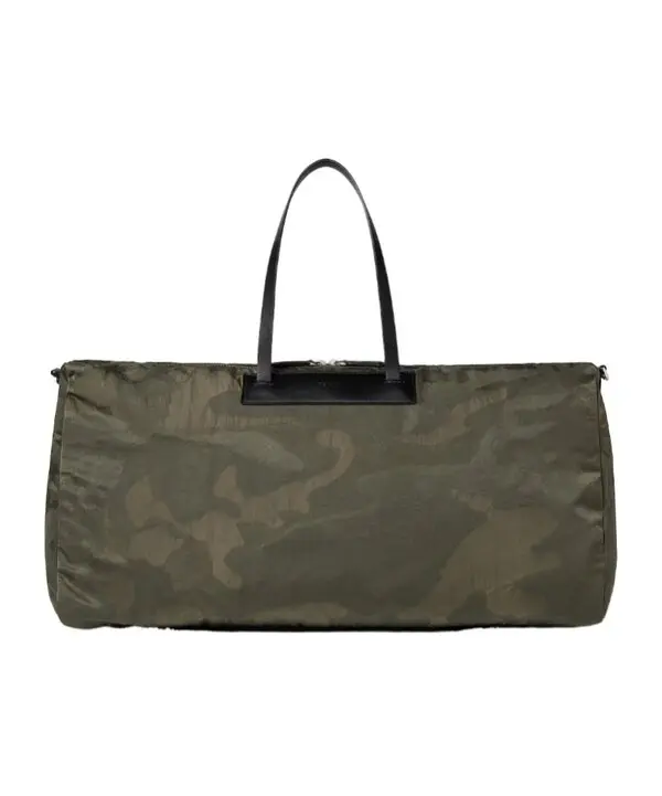Fendi Duffle Gray Patchwork Nylon Duffle Bag
