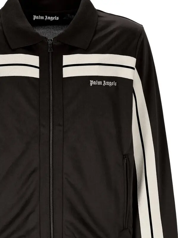 Palm Angels Long-sleeve Zip-up Jacket With Stripe Detail