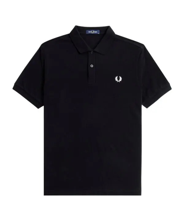 Fred Perry Logo Piqué Polo Shirt - Black