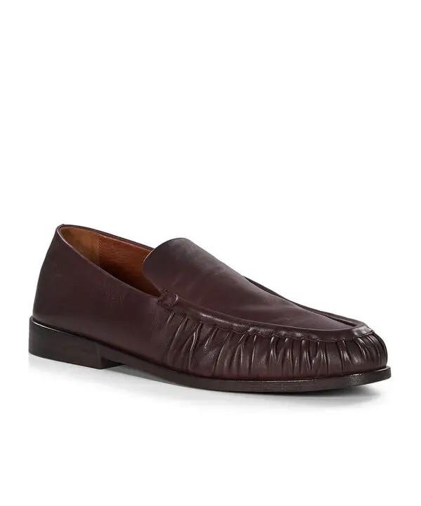 Marsèll Round-toe Gathered Leather Loafers