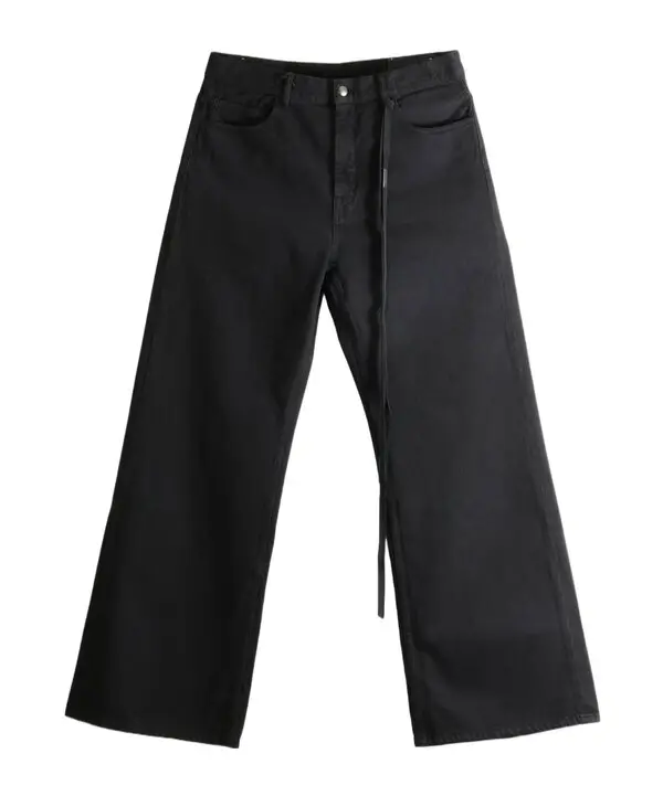 ANN DEMEULEMEESTER Relaxed Flared Trousers With Drawstring Embellishment - Black