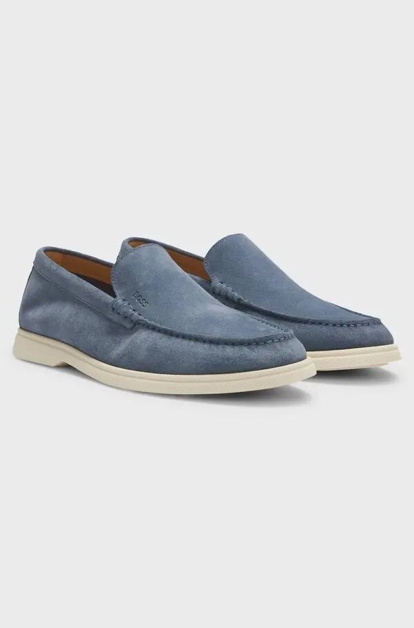 Hugo Boss Suede Loafers With Embossed Logo