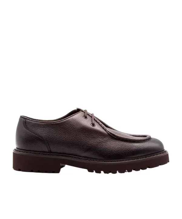 DOUCAL'S Raised Stitch Derby Shoes - Dark Brown