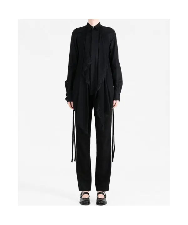 ANN DEMEULEMEESTER Deconstructed Lace Trim Shirt