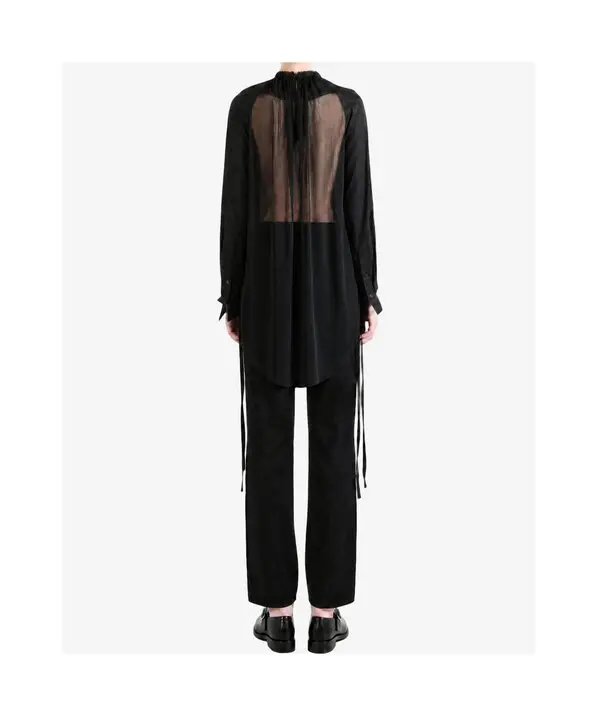 ANN DEMEULEMEESTER Deconstructed Lace Trim Shirt