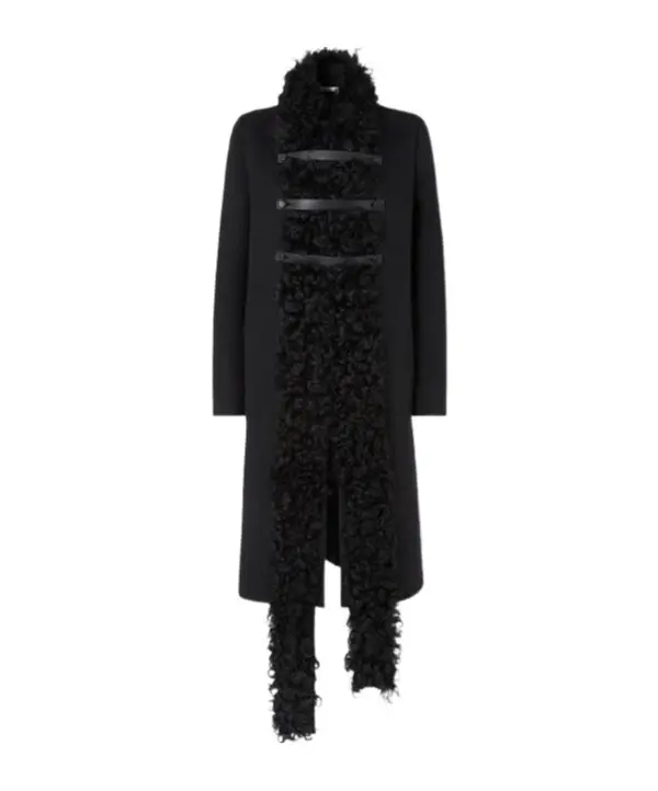Fendi Wool And Shearling Coat - Black