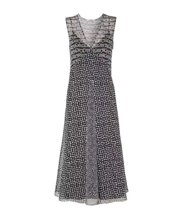 Fendi Sleeveless Printed Georgette Maxi Dress