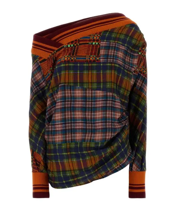 Dries Van Noten Checked Knit Top - Black
