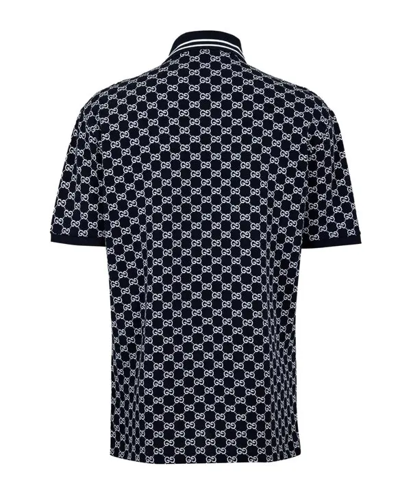 Gucci Allover Monogram Shortsleeve Polo Shirt
