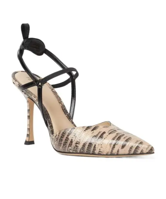Fendi Very Colibri High-heeled Pink And Black Leather Slingbacks