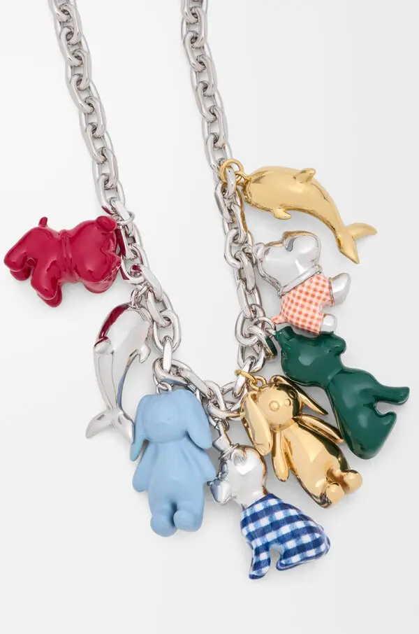 Loewe Animals Charm Necklace In Enamel