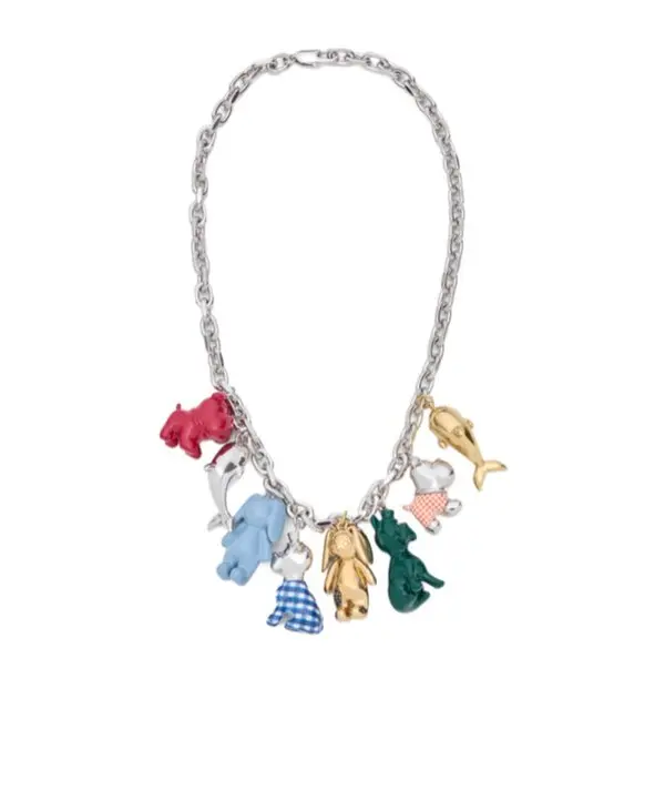 Loewe X Cosima Von Bonin Animal Charm Necklace - Silver/multicolour