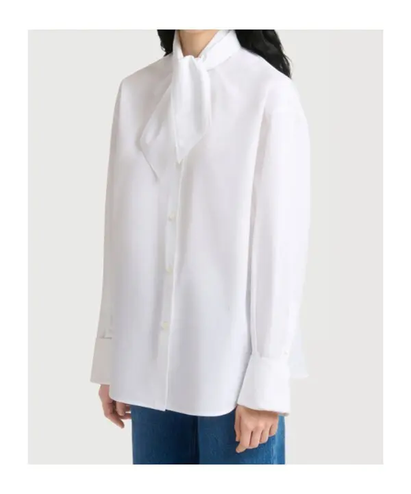 Marni Cotton Poplin Shirt With Neck Tie - White